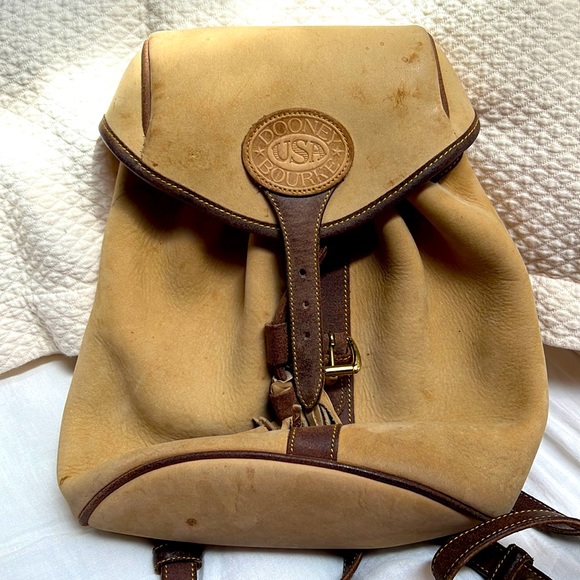 Dooney & Bourke | Bags | Vintage Dooney And Bourke Tan Suede Backpack ...